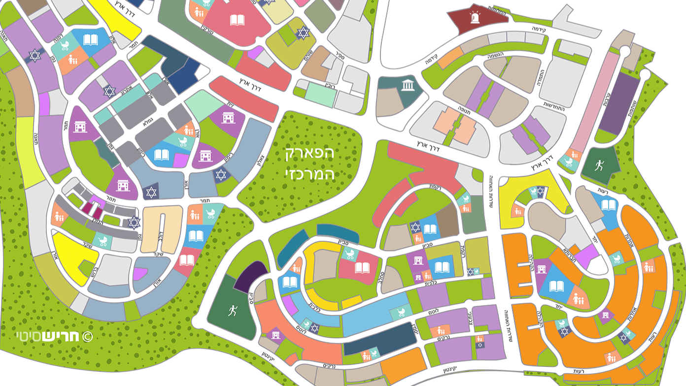 מפת חריש - מפה אינטראקטיבית של העיר החדשה חריש | חריש סיטי